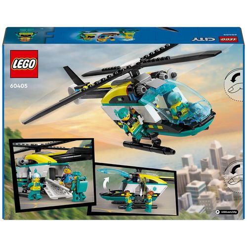 LEGO City Emergency Rescue Helicopter Building Set 60405 Ages 6+