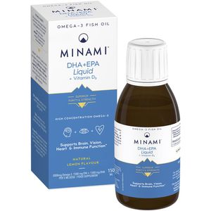 MINAMI Omega-3 Fish Oil DHA+EPA Liquid with Vitamin D3 150ml