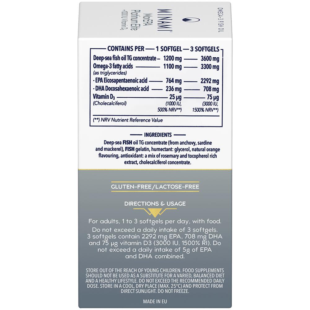 MINAMI Omega-3 Fish Oil MorEPA Platinum Elite + 1000 IU Vitamin D3 60 ...