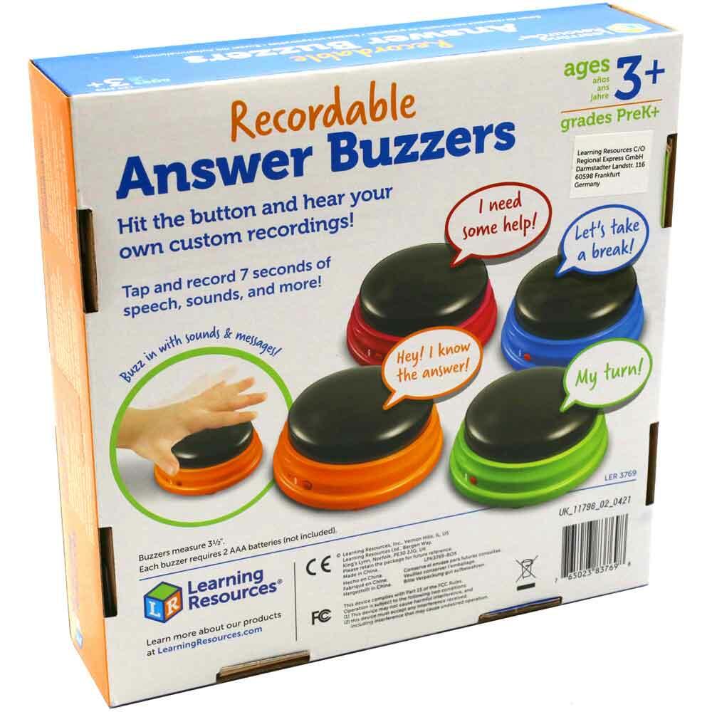 Learning Resources RECORDABLE Answer Buzzers Set of 4