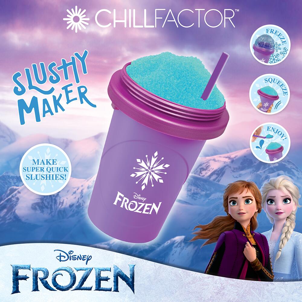 ChillFactor Slushy Maker Disney Frozen with Reusable Straw ANNA PURPLE