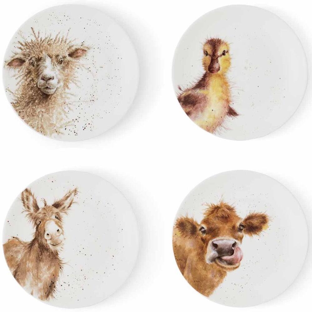 Wrendale Designs Farmyard Animals Coupe Plates 4 PACK from Royal Worcester