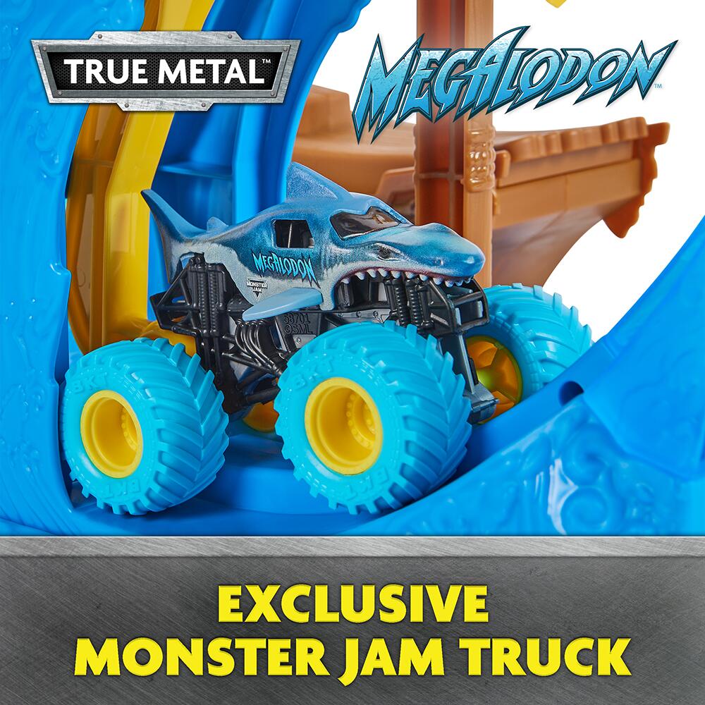 Monster Jam Loop of Doom Playset with Megalodon Die Cast Vehicle