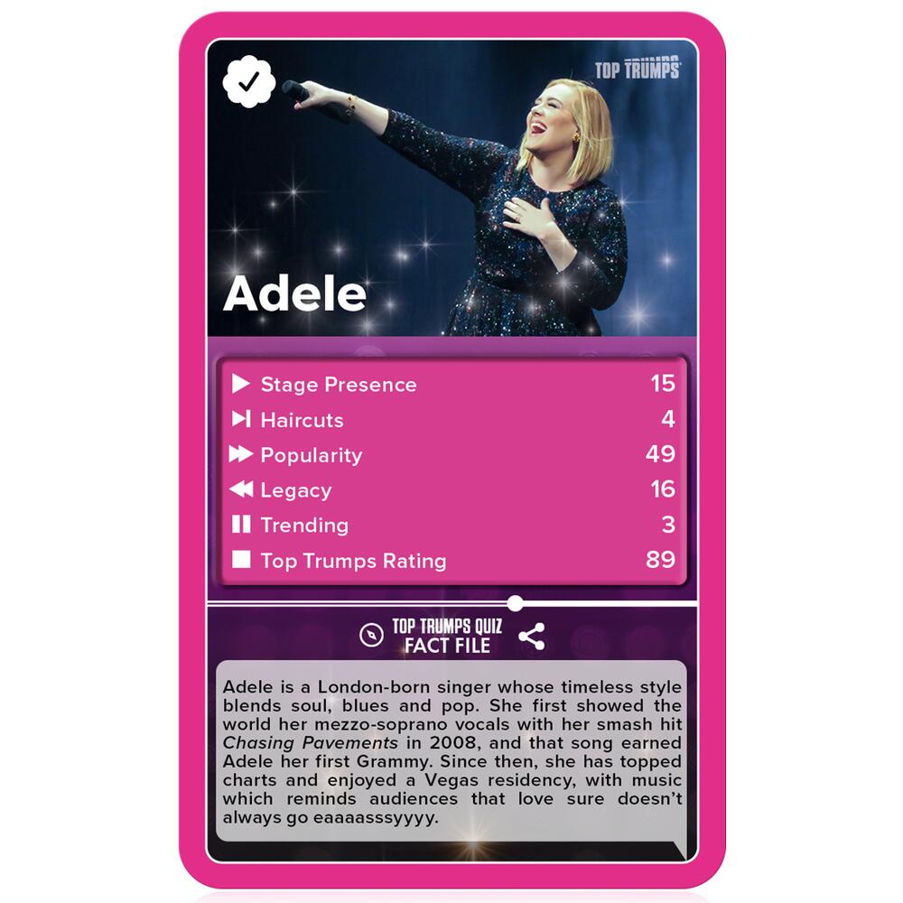 Top Trumps Popstars Card Game