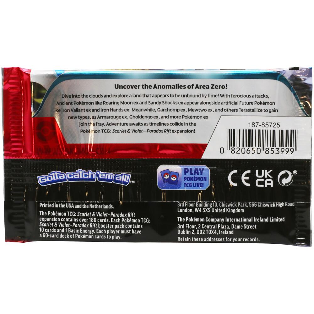 Pokemon TCG Scarlet & Violet PARADOX RIFT Booster Pack of 10 Cards