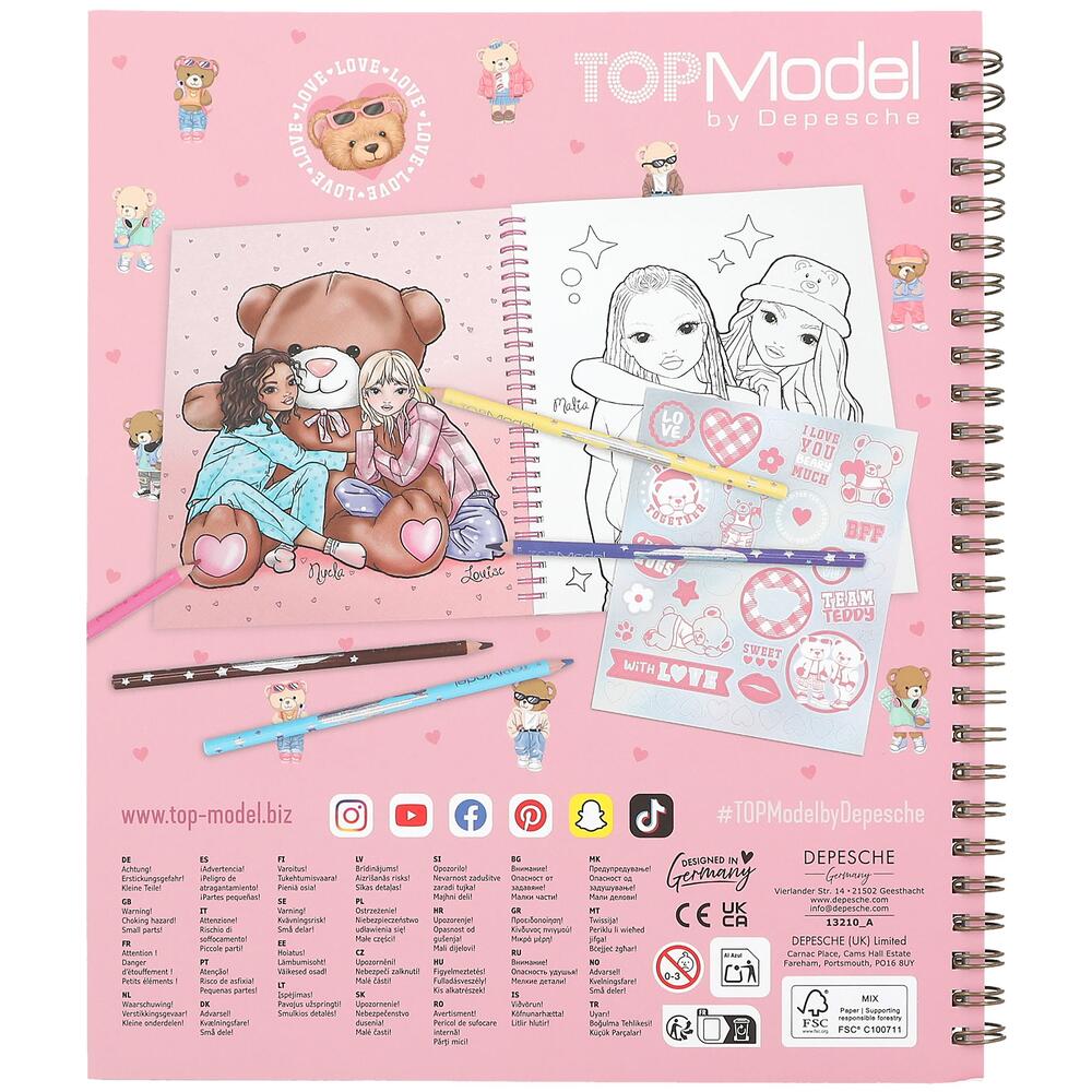 Depesche TOPModel Candy and Talita Colouring Book Team Teddy