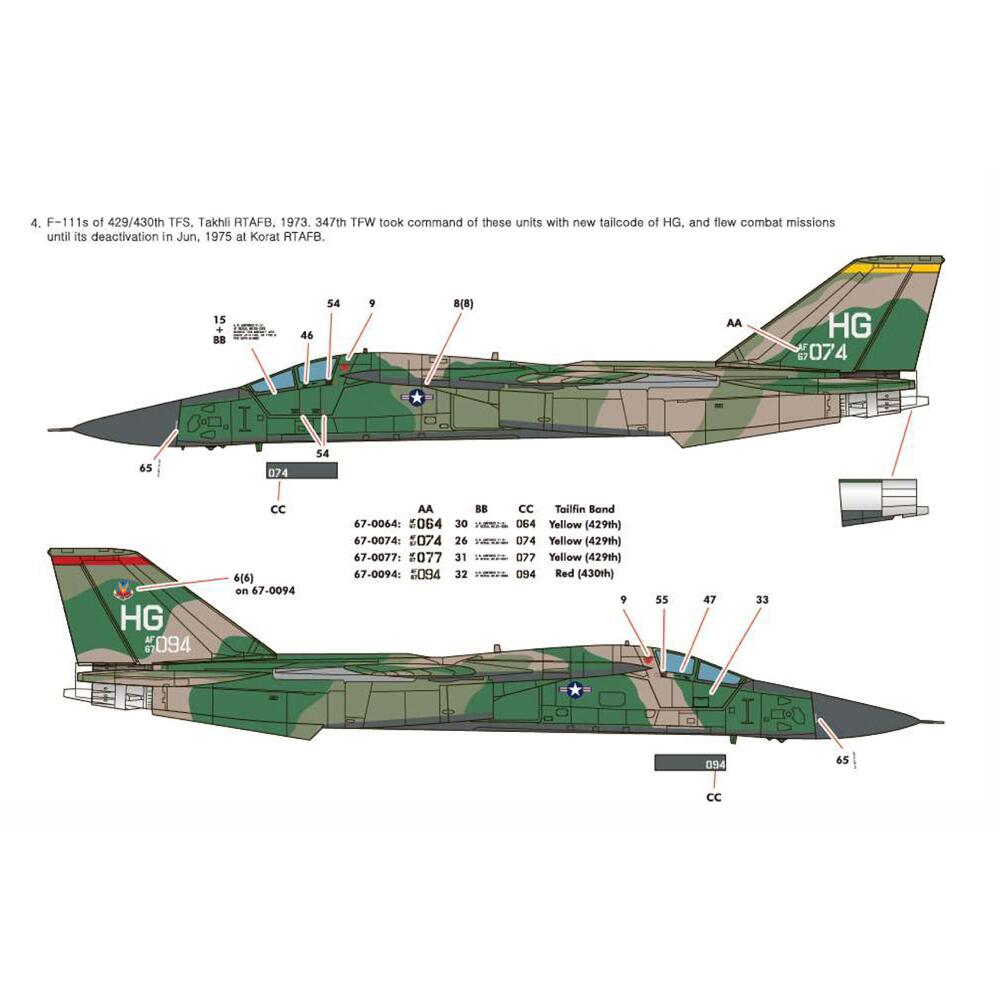 Academy USAF F-111A Aardvark Vietnam War Military Aircraft Model Kit ...