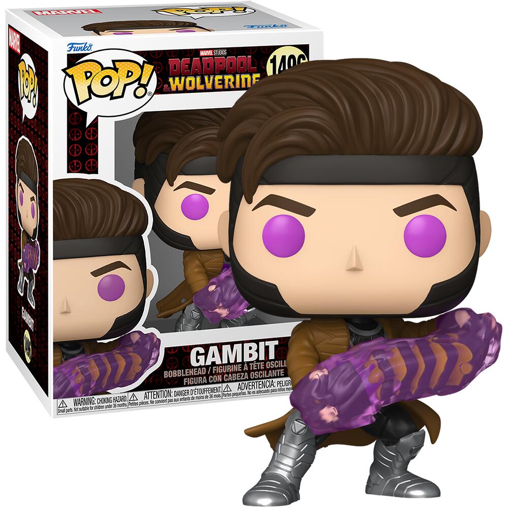 Funko POP! Marvel Deadpool & Wolverine Gambit with Charged Cards ...