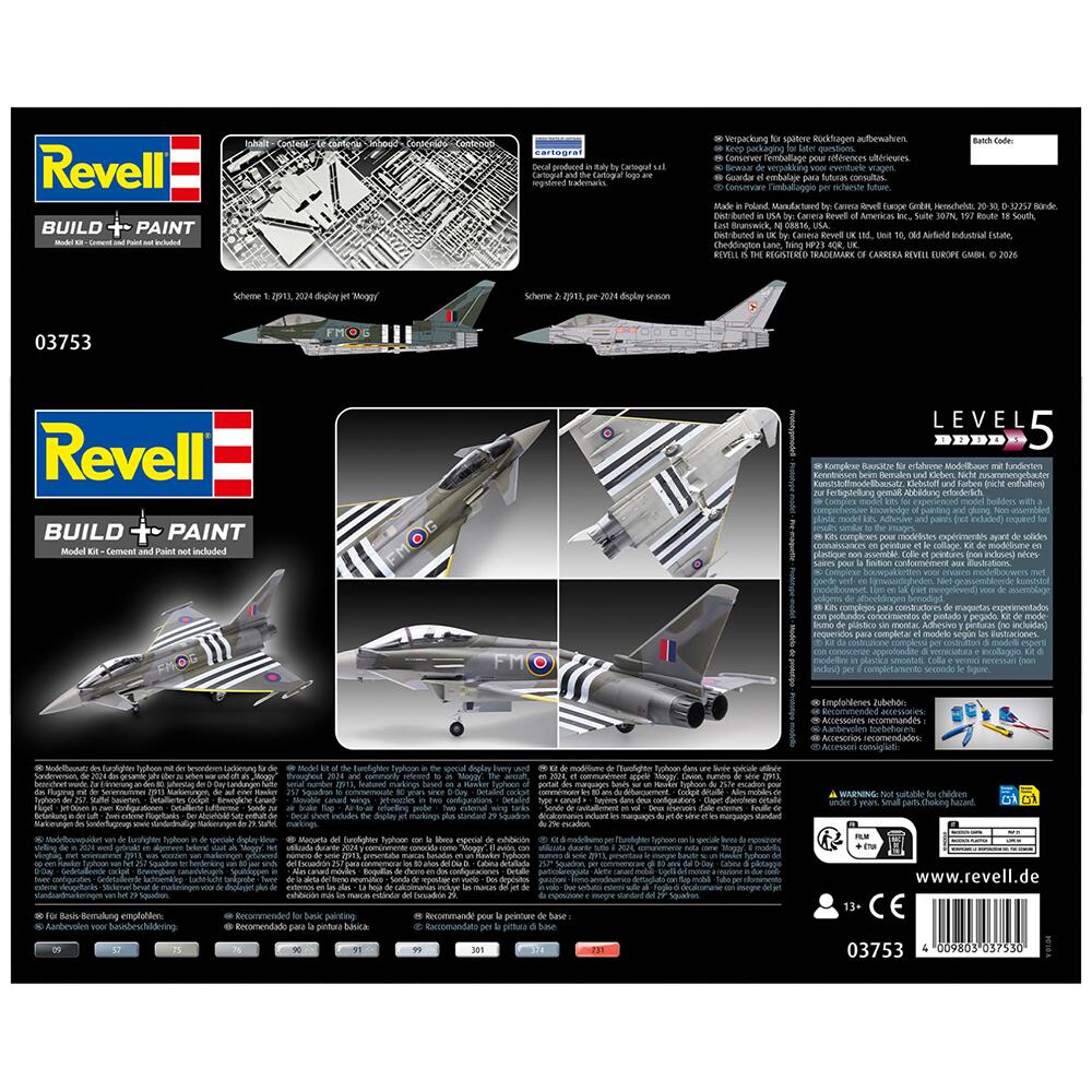 Revell Eurofighter Typhoon FGR.4 Military Aircraft Model Kit Scale 1:48