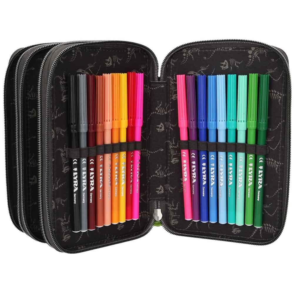 Depesche Dino World Triple Tier ROAR T Rex Pencil Case with Stationery