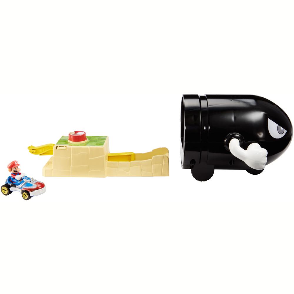 Hot Wheels Mario Kart Bullet Bill Launcher Playset with Sneeker Vehicle