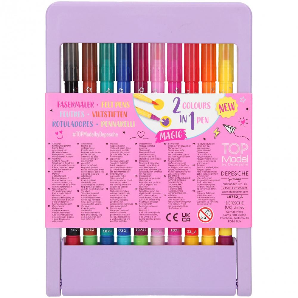 Depesche TOPModel Magic Set of 10 Coloured Felt Tip Pens with Storage Case