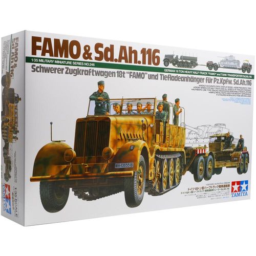 Tamiya German FAMO & Sd.Ah.116 Half-Track+ Tank Transporter Model Kit ...