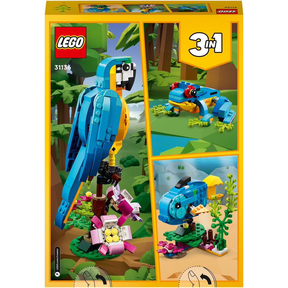 LEGO Creator Exotic Parrot 3-in-1 Creatures Building Set 253 Pieces