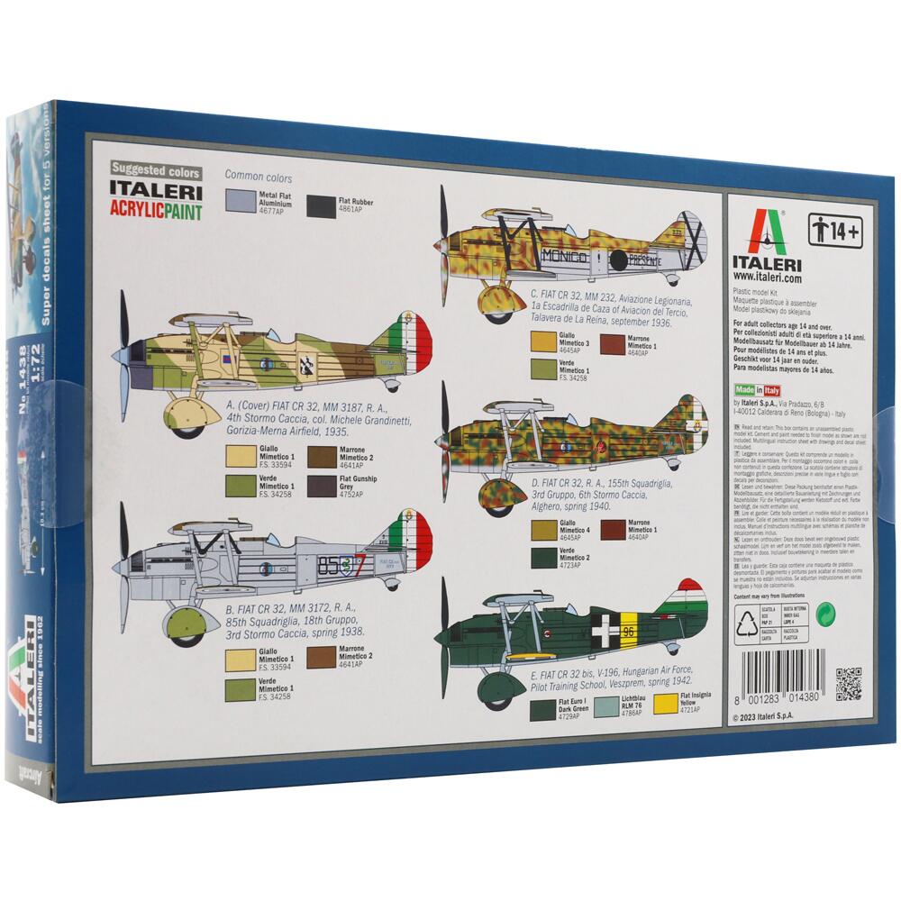 Italeri FIAT CR.32 Freccia Plane Italian Military Aircraft Model Kit ...
