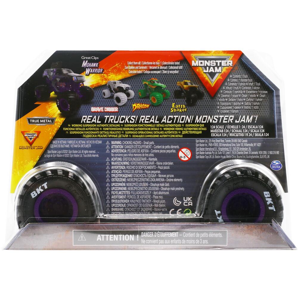 Monster Jam Die Cast True Metal Truck 1:24 GREAT CLIPS MOHAWK WARRIOR