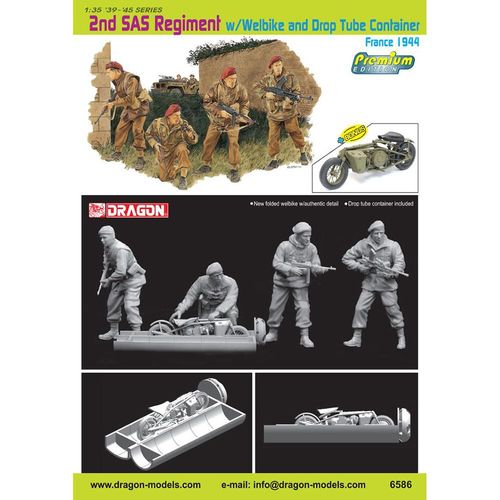 Dragon 2nd SAS Regiment with Welbike & Drop Tube Container Model Kit 1/35