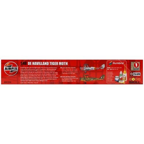 Airfix De Havilland Tiger Moth Aircraft Model Kit A04104A Scale 1:48