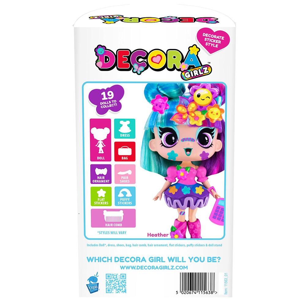 Decora Girlz Sticker 'N Style Doll Set HEATHER