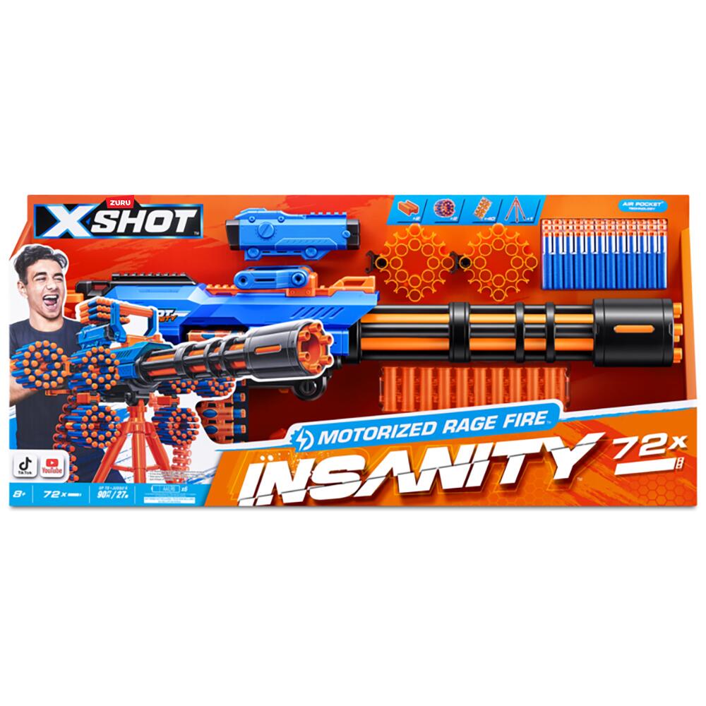 Zuru X SHOT Insanity Motorized Rage Fire Gatling Dart Blaster