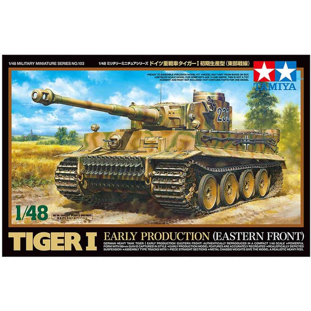 Tamiya Tiger I Early Production Eastern Front Tank Model Kit Scale 1:48