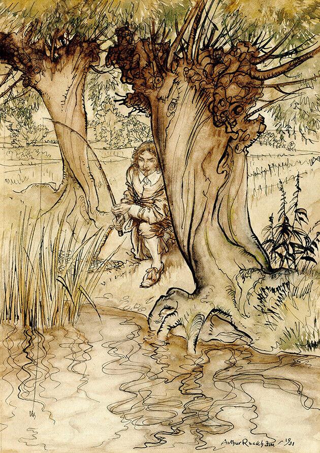 Get Secretly Behind the Tree 1931 Arthur Rackham Compleat Angler wall ...