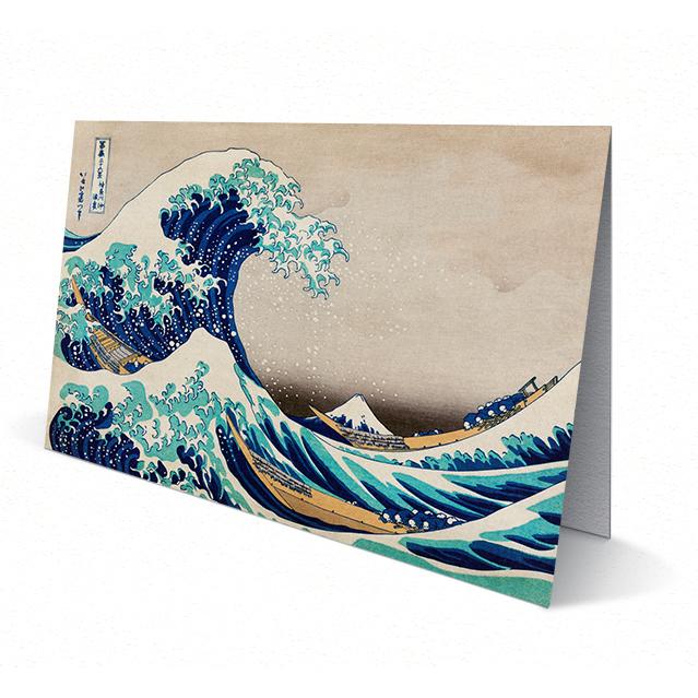 The Great Wave off Kanagawa Hokusai Japanese Art Greeting Card Blank inside