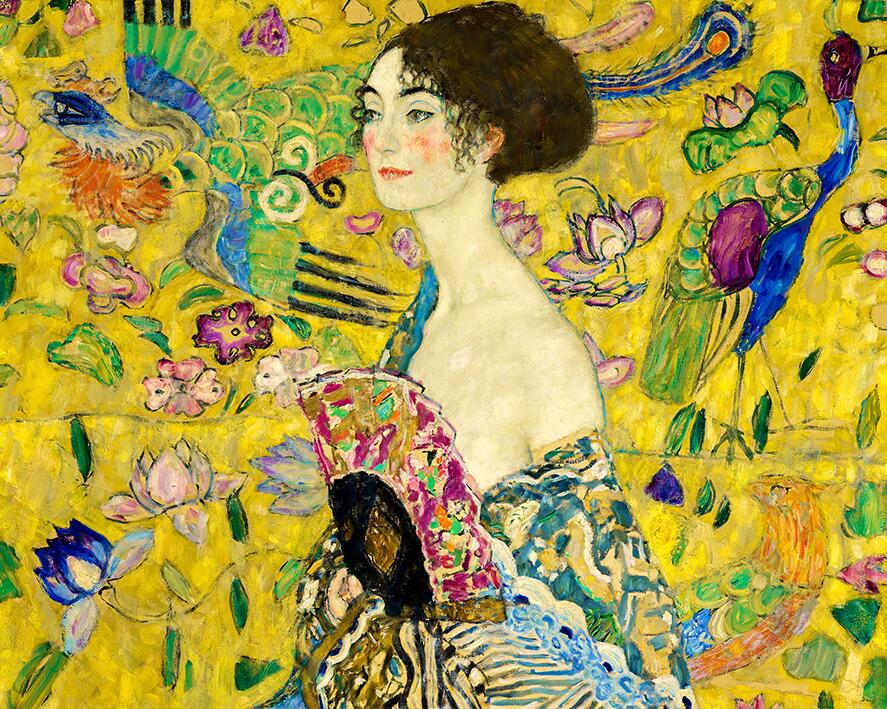 Lady with Fan (1918) Gustav Klimt wall art poster print