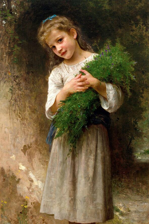Returning from the fields (1898) William Adolphe Bouguereau wall art print