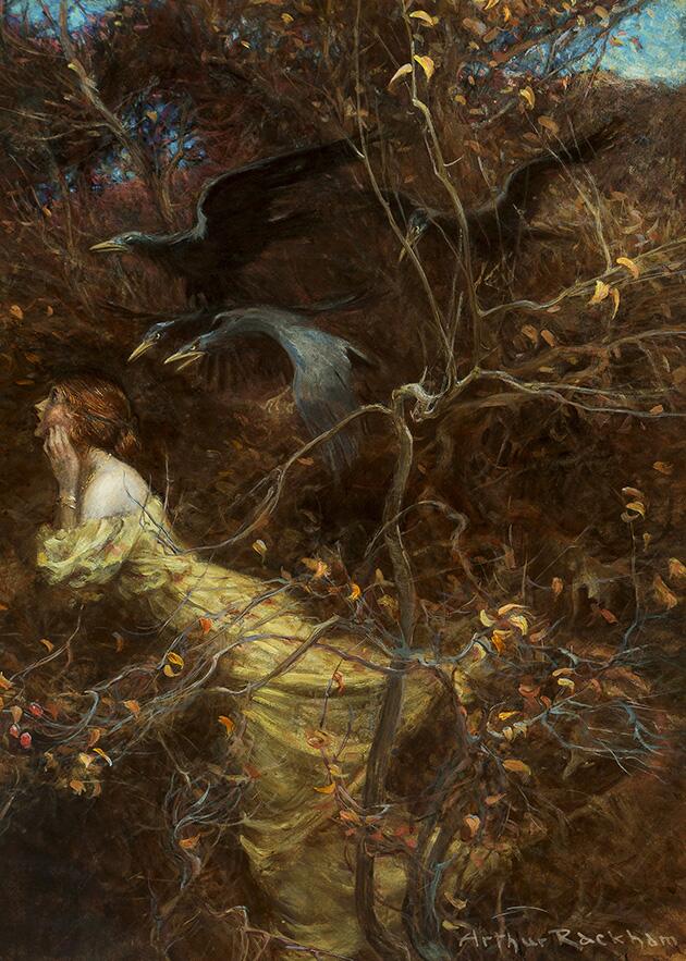 The Haunted Wood (1913) by Arthur Rackham wall art poster print
