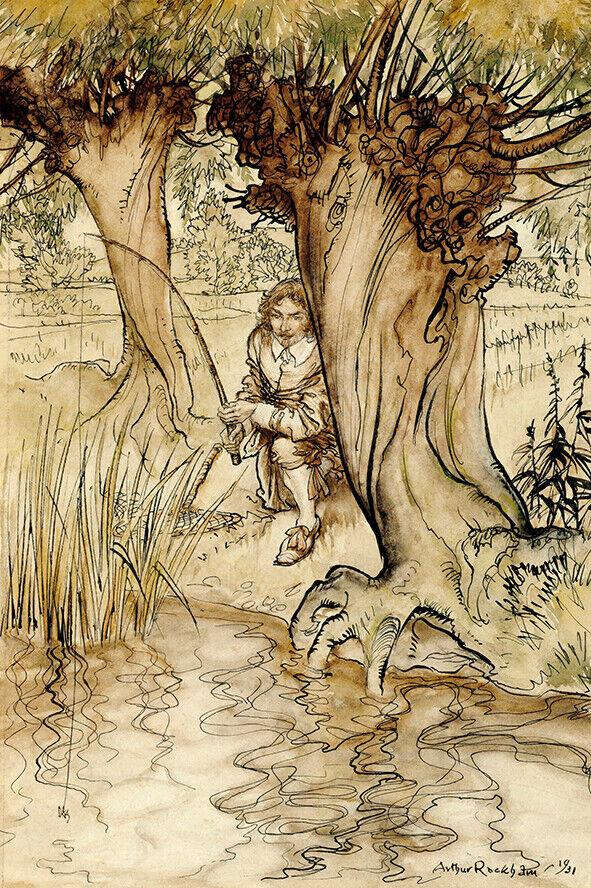 Get Secretly Behind the Tree 1931 Arthur Rackham Compleat Angler wall ...