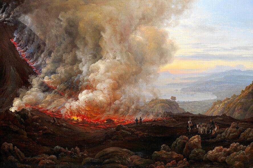 Eruption of Vesuvius (1824) Johan Christian Dahl volcano wall art ...