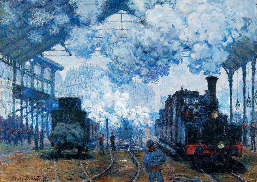The Gare Saint-Lazare Arrival of a Train (1877) by Claude Monet wall ...