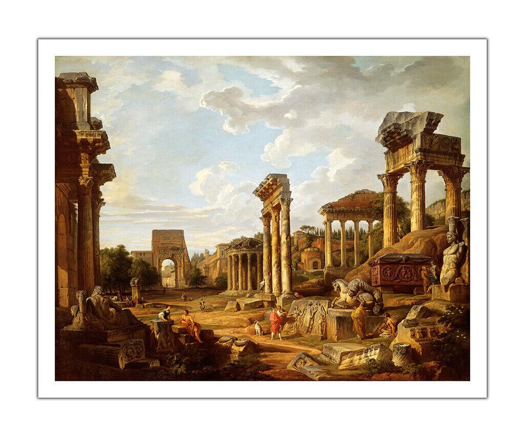 A Capriccio of the Roman Forum (1741) Giovanni Paolo Panini wall art print