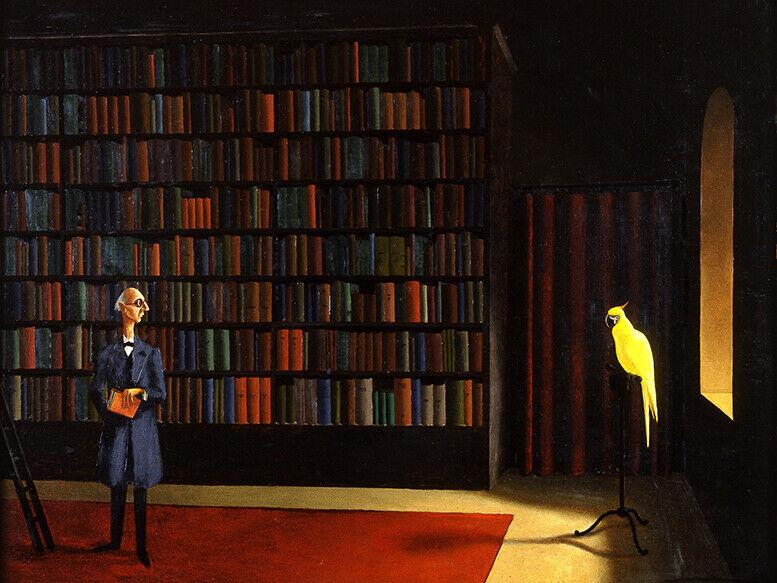 Library Bibliothek (1939) Franz Sedlacek Expressionism Verism wall art ...