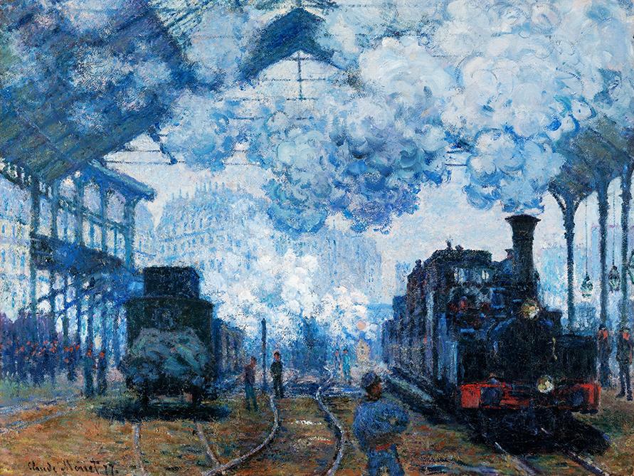 The Gare Saint-Lazare Arrival of a Train (1877) by Claude Monet wall ...