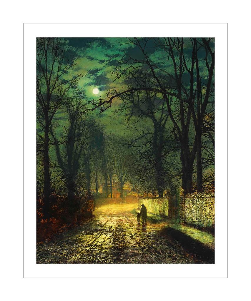 A Moonlit Lane (1874) John Atkinson Grimshaw wall art print