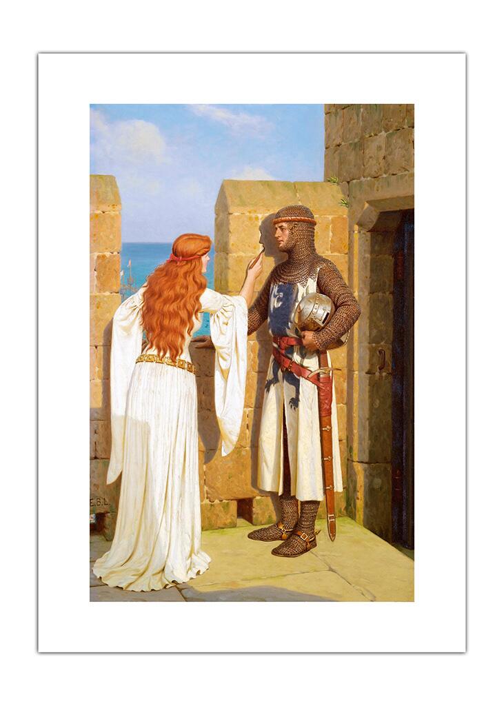 The Shadow Edmund Blair Leighton pre-raphaelite knight wall art poster ...