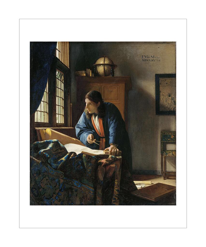 The Geographer (1669) by Johannes Vermeer wall art poster print