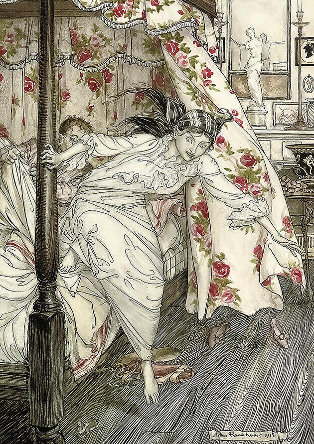 Venus and the Cat Aesop's Fables (1912) by Arthur Rackham wall art ...