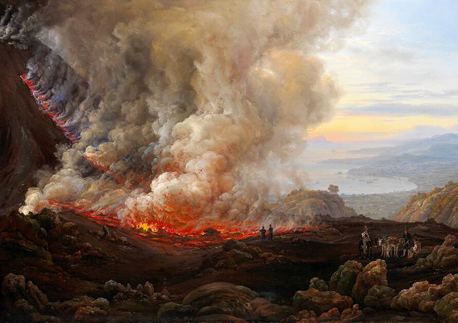 Eruption of Vesuvius (1824) Johan Christian Dahl volcano wall art ...