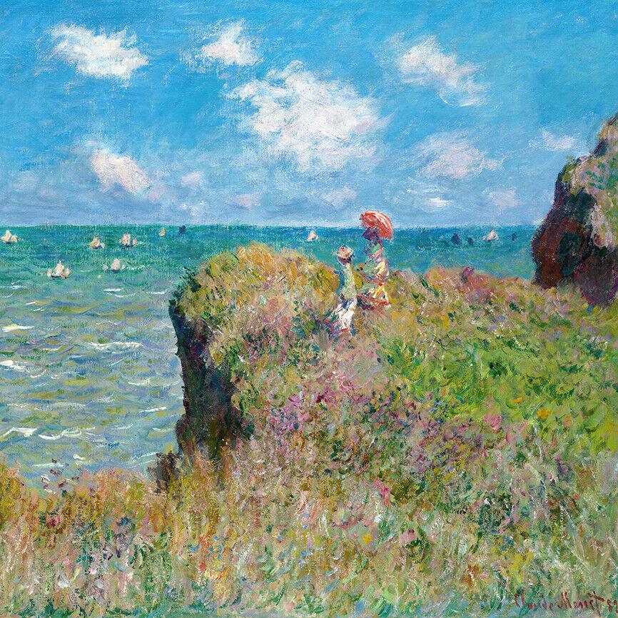 Cliff Walk at Pourville (1882) Claude Monet wall art poster print