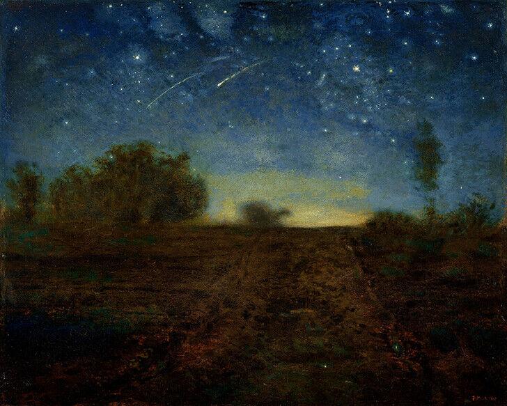 Starry Night (1865) Jean-Francois Millet French wall art poster print