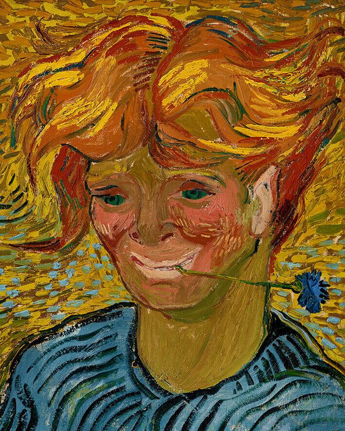 Young man with a cornflower (1890) Vincent van Gogh wall art poster print