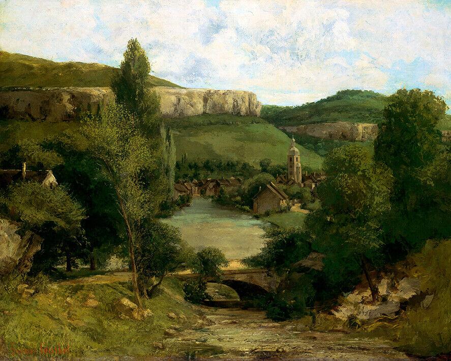 View of Ornans (1855) Gustave Courbet Landscape wall art poster print