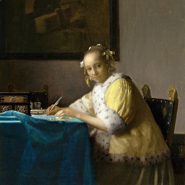A Lady Writing (1665) Johannes Vermeer wall art poster print