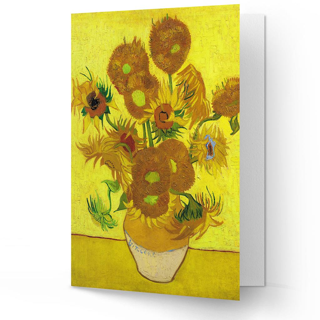 Sunflowers (1889) Vincent van Gogh Matte Fine Art Greeting Card Blank ...