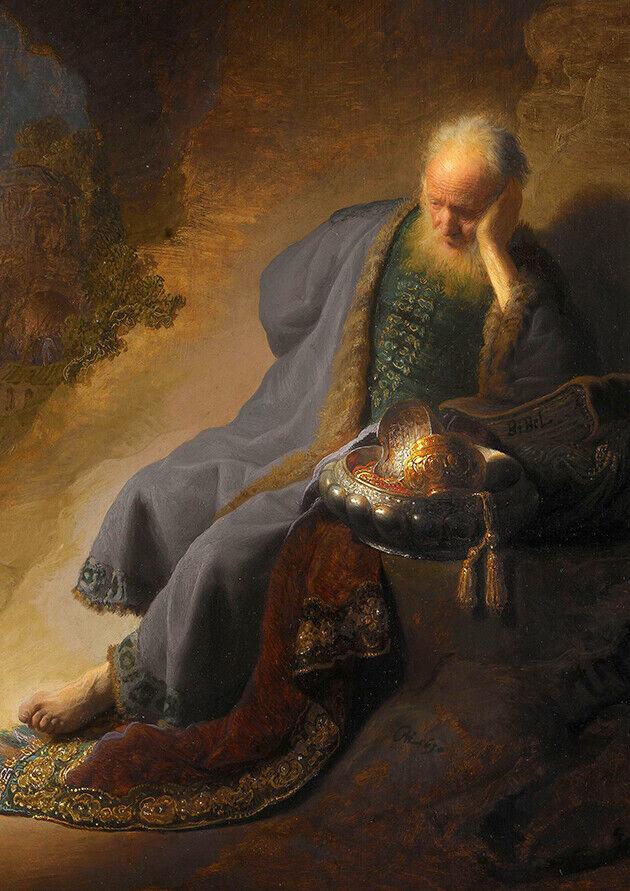 Jeremiah Lamenting the Destruction of Jerusalem Rembrandt wall art ...