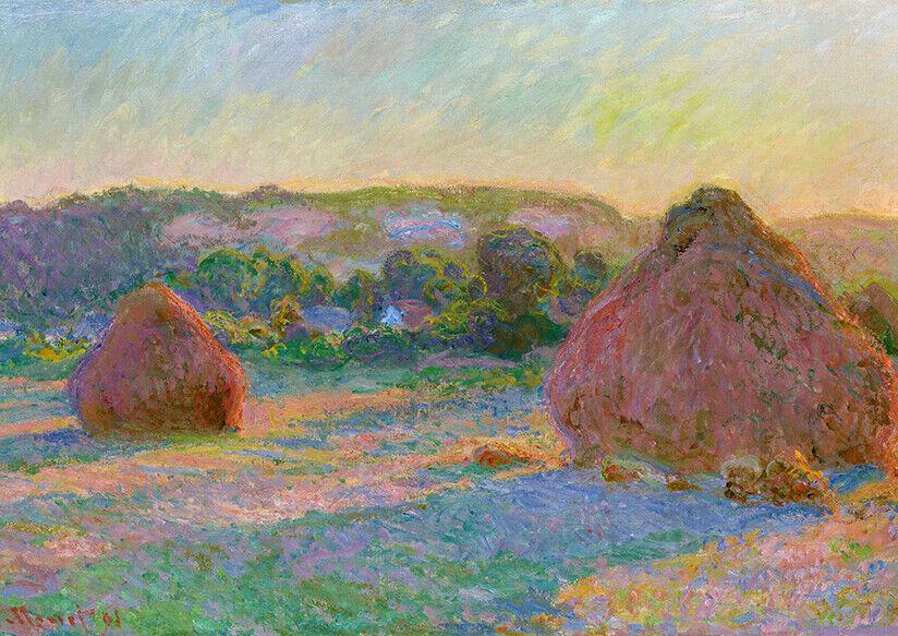 Stacks of Wheat End of Summer (1891) Claude Monet French wall art ...