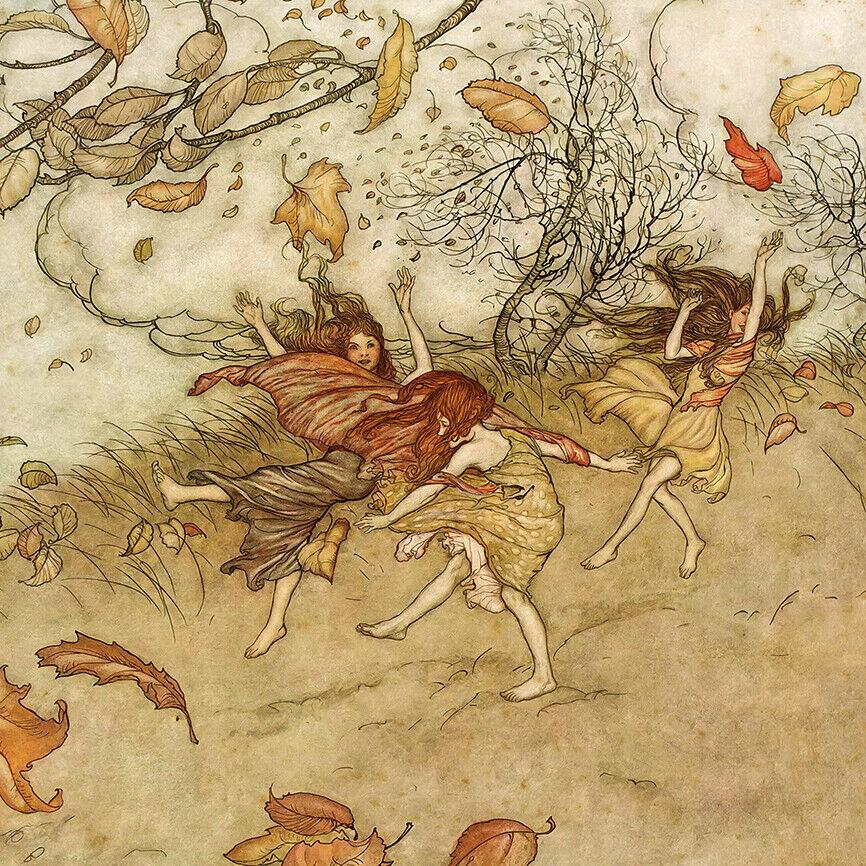 Peter Pan in Kensington Gardens (1912) by Arthur Rackham wall art print